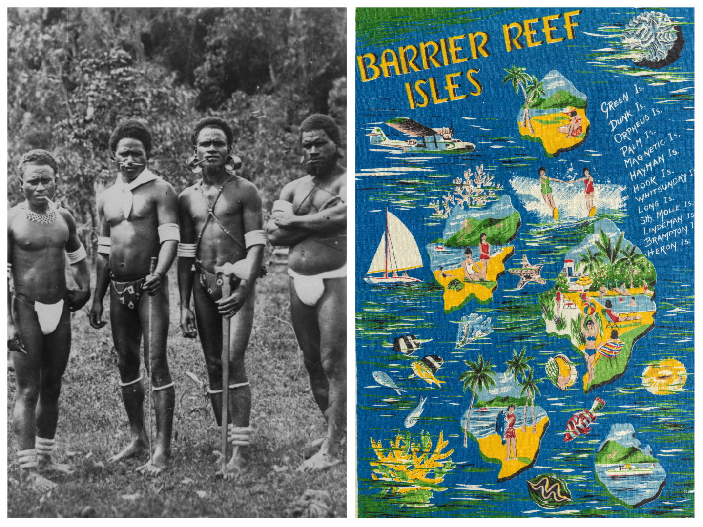 Two images - Australian South Sea Islanders, 1880s and Tea towel ...