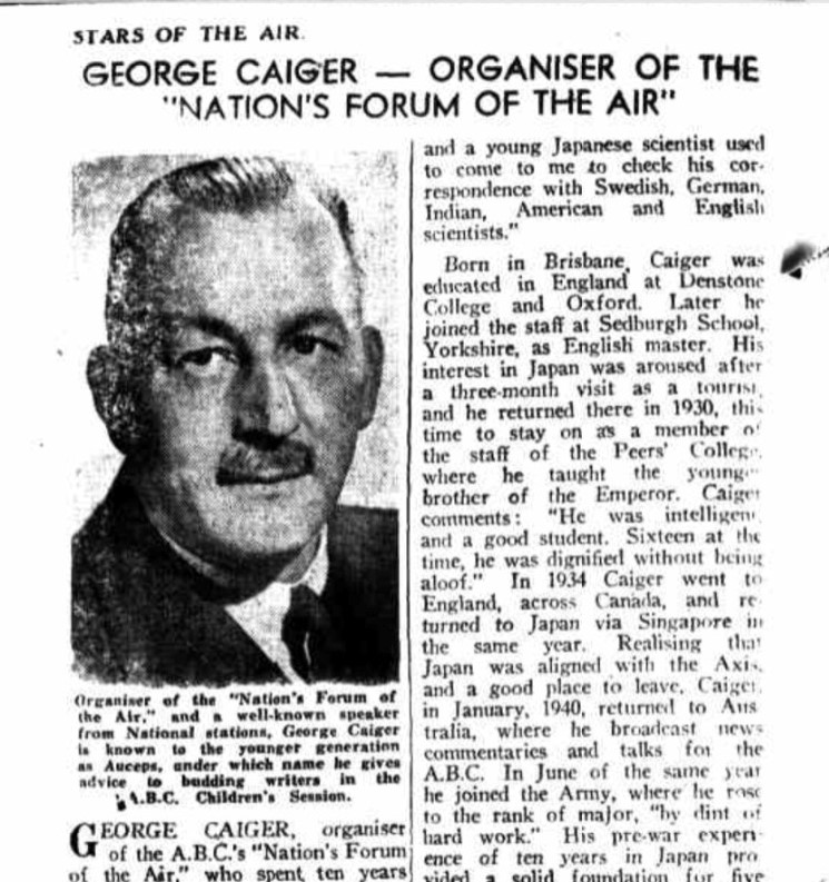 George Caiger: Organiser of the "Nation's Forum of the Air" | State ...