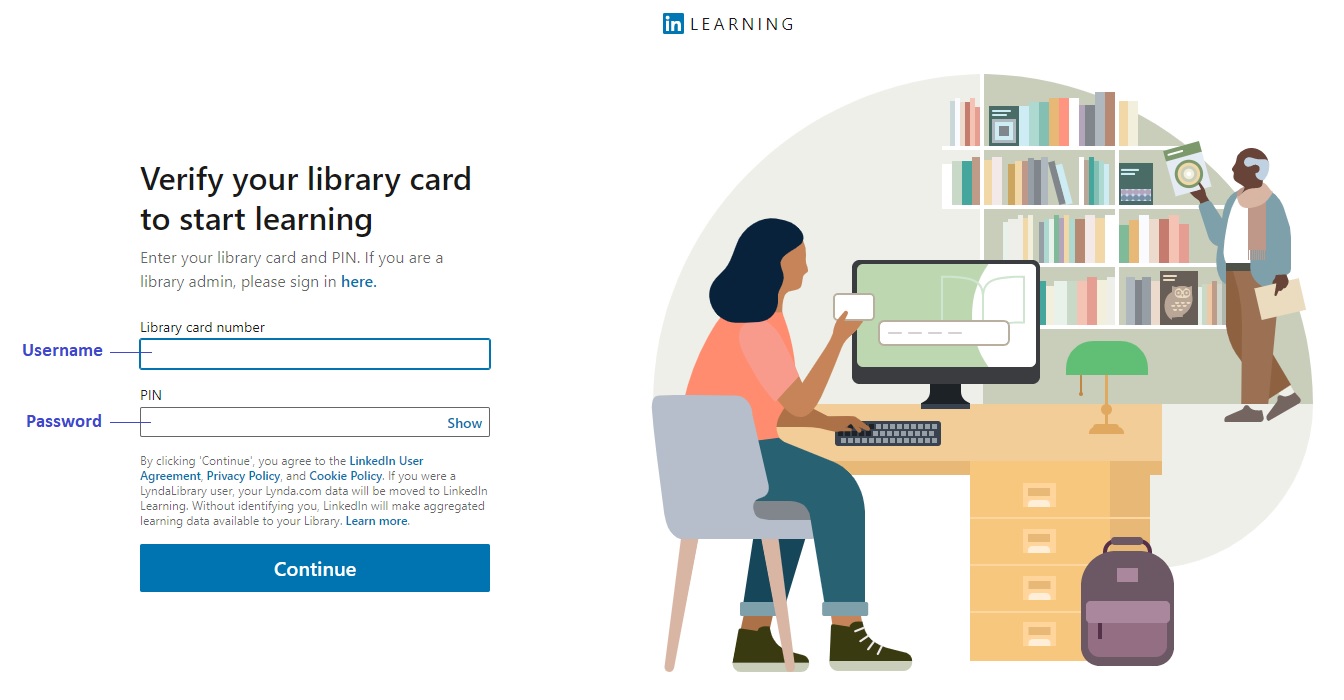 LinkedIn Learning login screen | State Library of Queensland