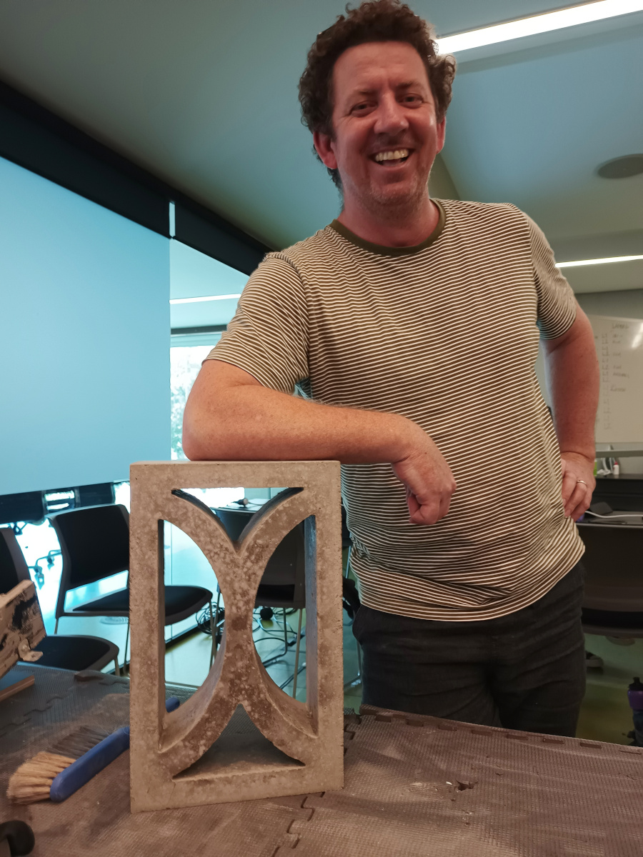 Luke Royes with his Cast Breezeblock | State Library of Queensland