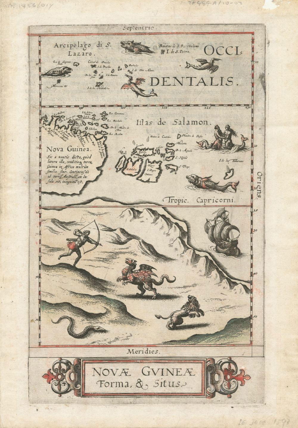 Map showing mythical beasts | State Library of Queensland