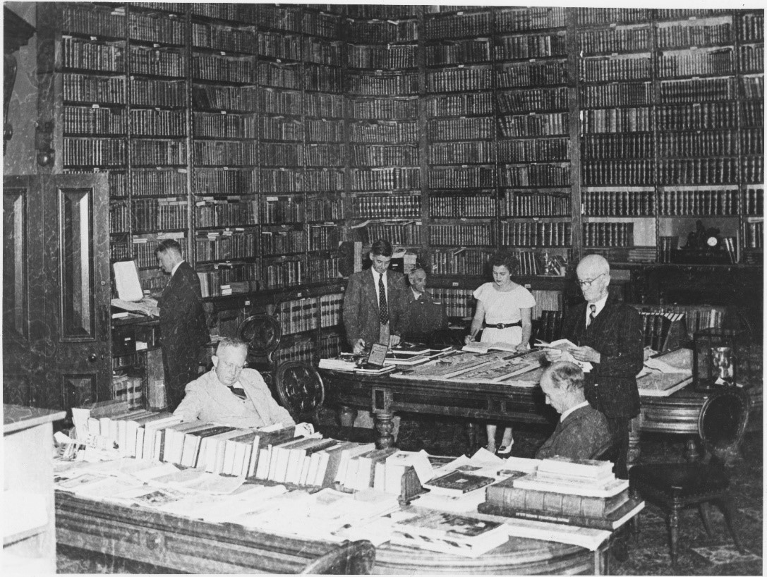Working through the papers in the Parliamentary Library in 1949 ...