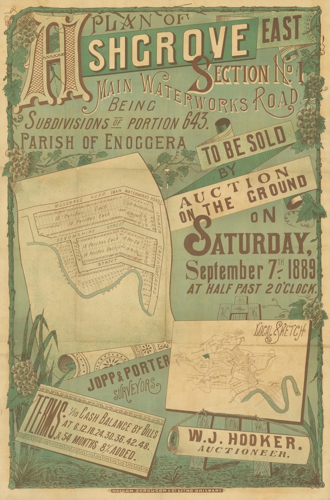 Ashgrove East, Section 1, Brisbane, 1889 (Map of the Week) | State ...