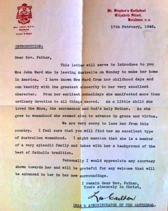 Accession 30928: Patricia Ward Papers: Letter of introduction. John ...