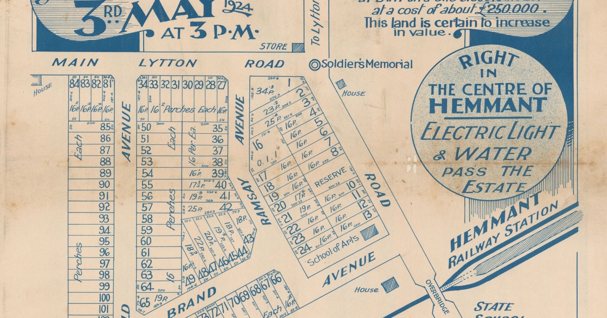 Hemmant Park Estate, Hemmant, 1924 (Map of the Week) | State Library of ...