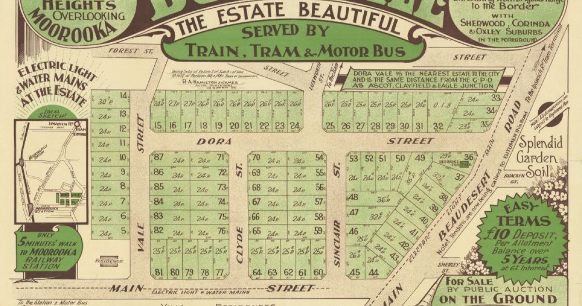 Dora Vale Estate, Moorooka, 1927 (Map of the Week) | State Library Of ...