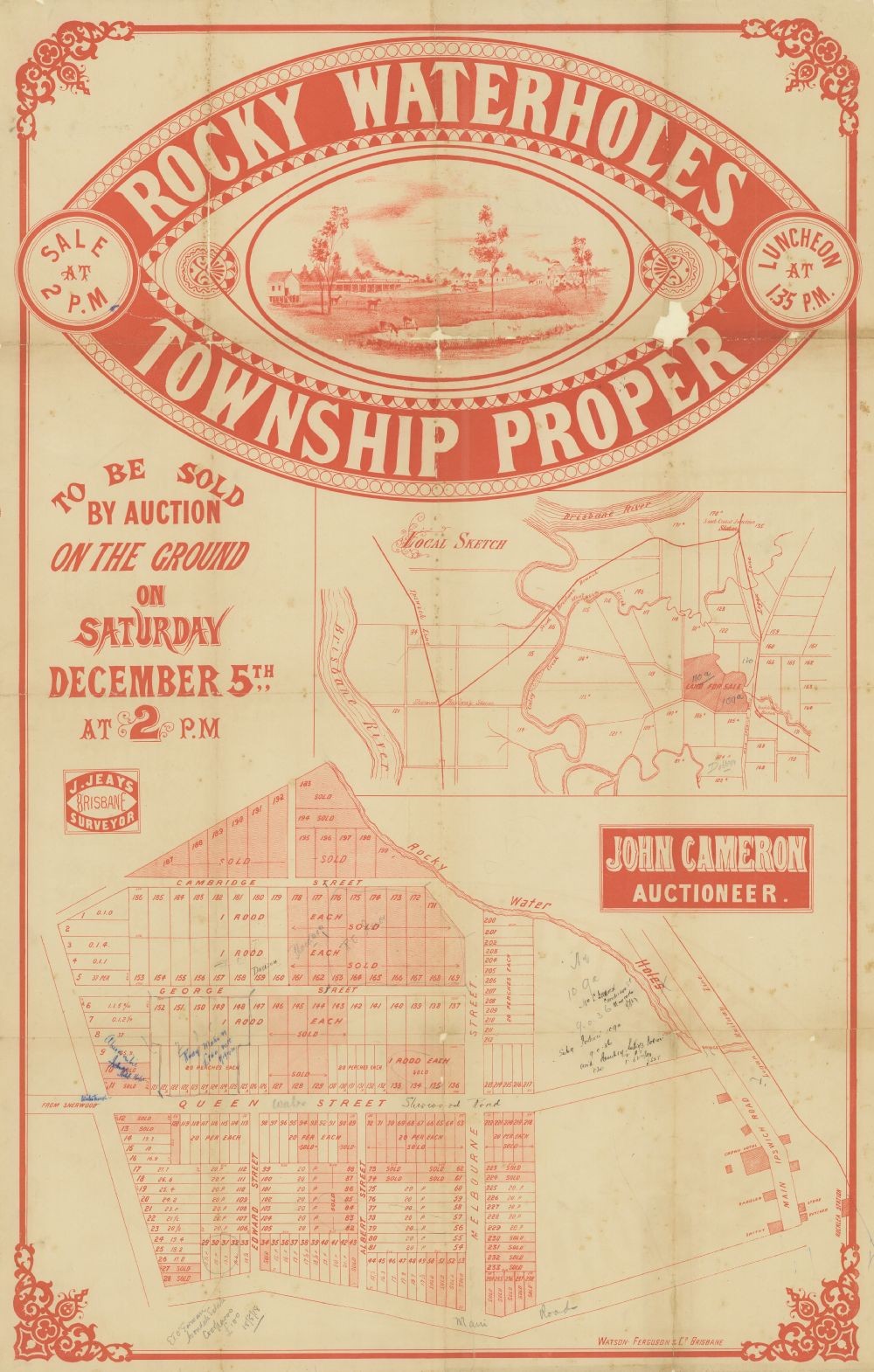 Rocky Waterholes Township Proper, [Rocklea], 1885 (Map of the Week ...