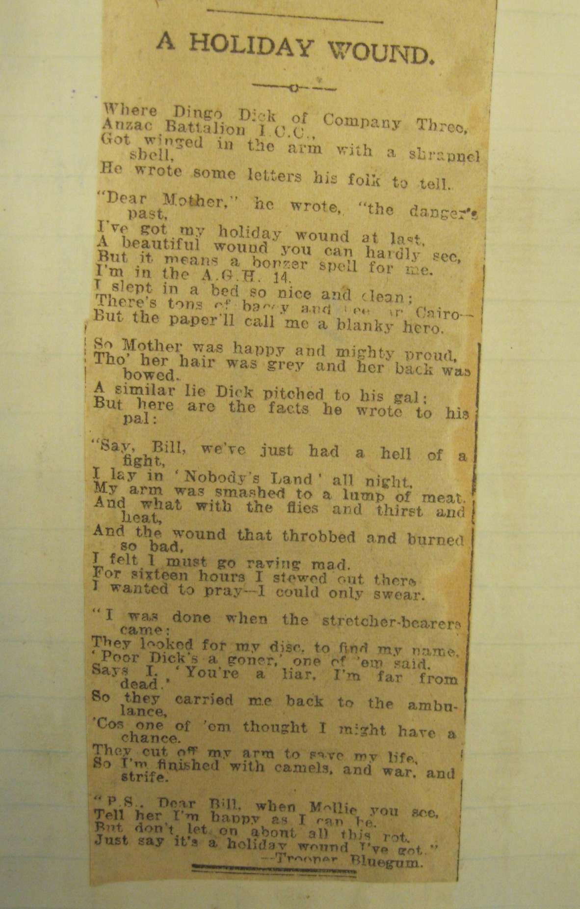 Poems From The War | State Library Of Queensland