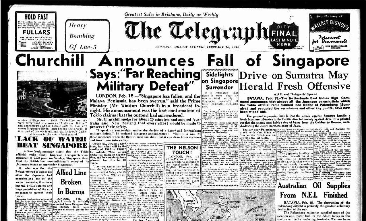 Jim Iliffe's escape from the Fall of Singapore - 80th Anniversary ...